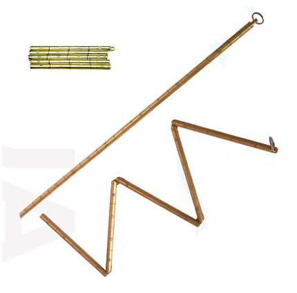 370309 - SOUNDING ROD, BRASS 5-FOLDED SQUARE METRIC & INCH 1 M