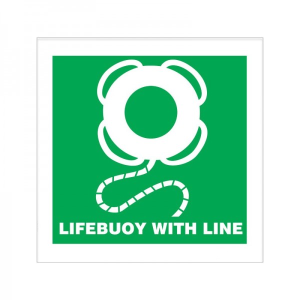 334107 - IMO SYMBOLS, 150x150 MM, LIFEBUOY WITH LINE