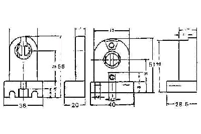 791526 - FL-LAMP HOLDER SUPPORT-TYPE PHENOL RESIN 250V 1A 39MM-WIDE